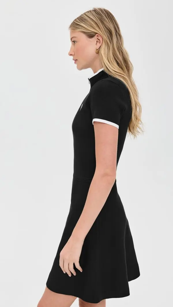 Rlx Ralph Lauren Mock Neck Tennis Dress In Polo Black/Ceramic